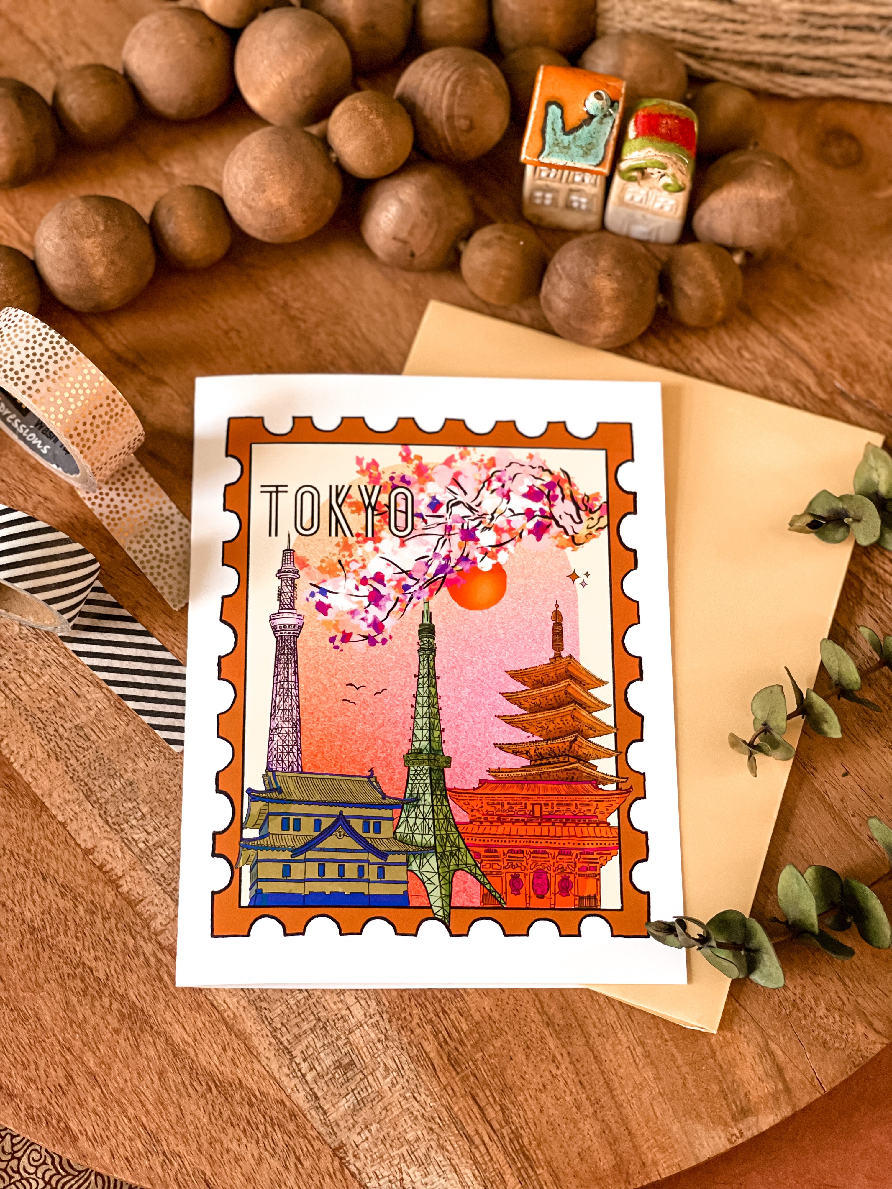 Tokyo Greeting Card – Nazli Brush Art